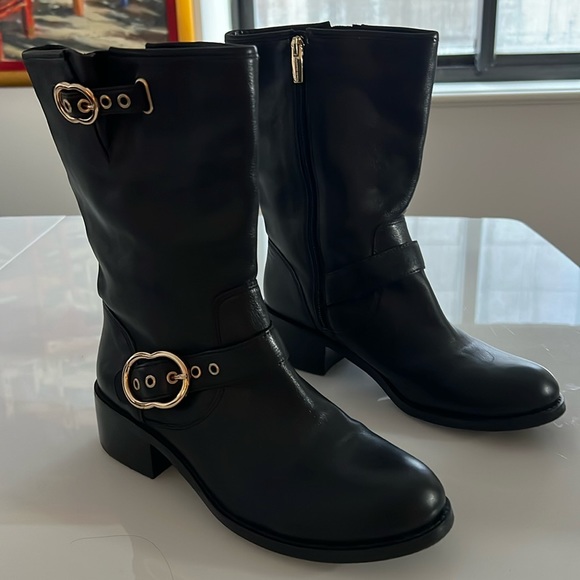 Vince Camuto | Shoes | Vince Camuto Wilan Black Midcalf Leather Riding ...